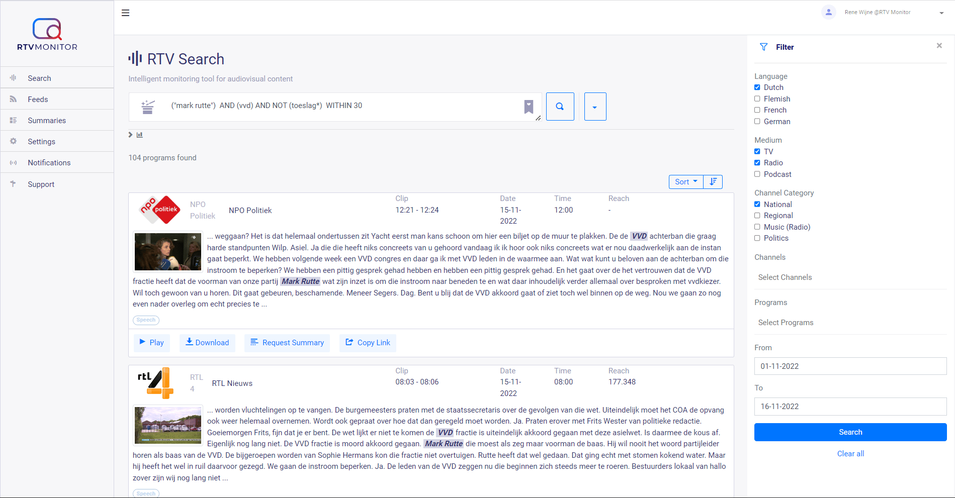 Nieuw: de 'Query Builder'! - RTV Monitor